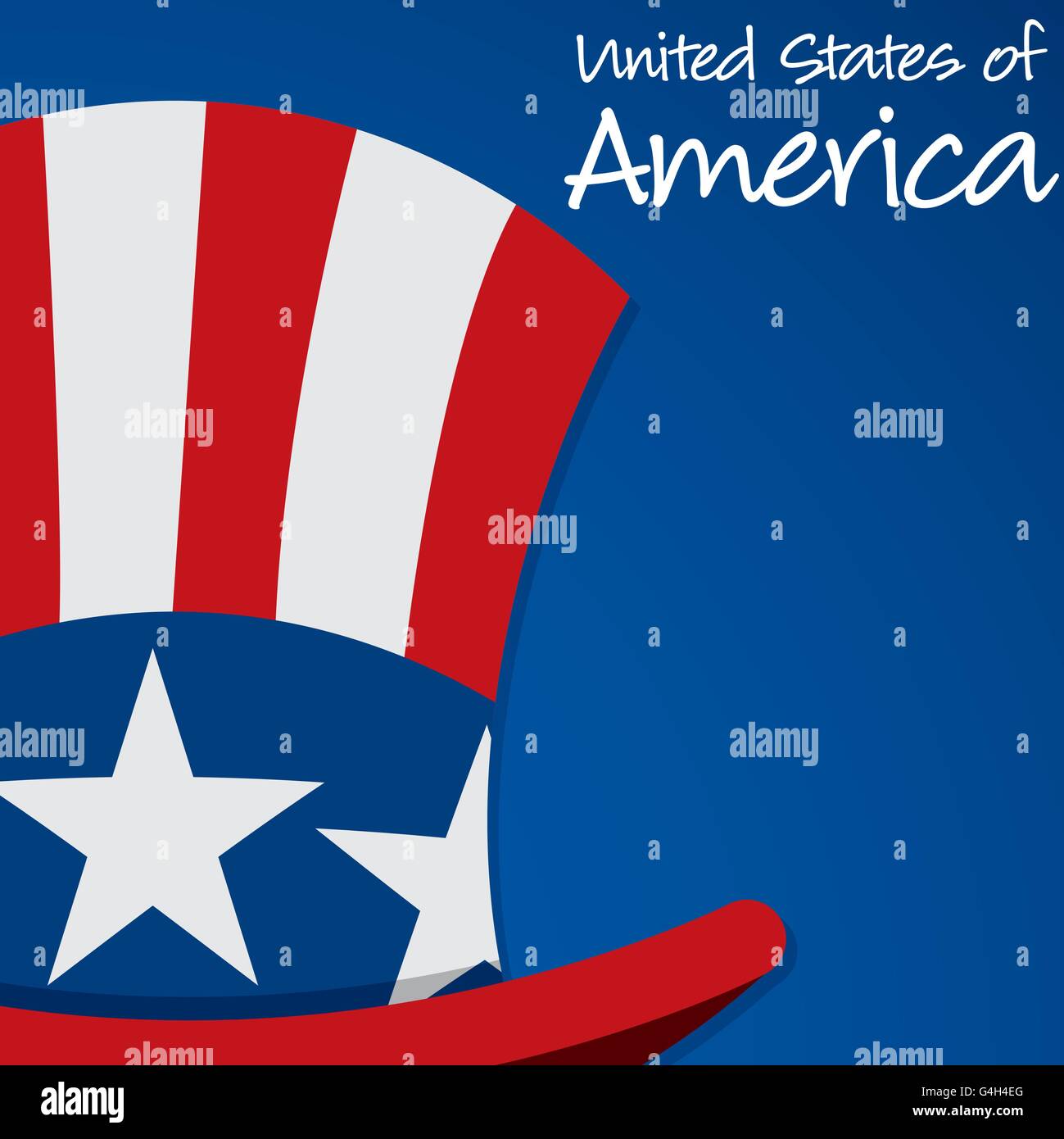 Uncle Sam hat Independence Day card in vector format Stock Vector Image ...