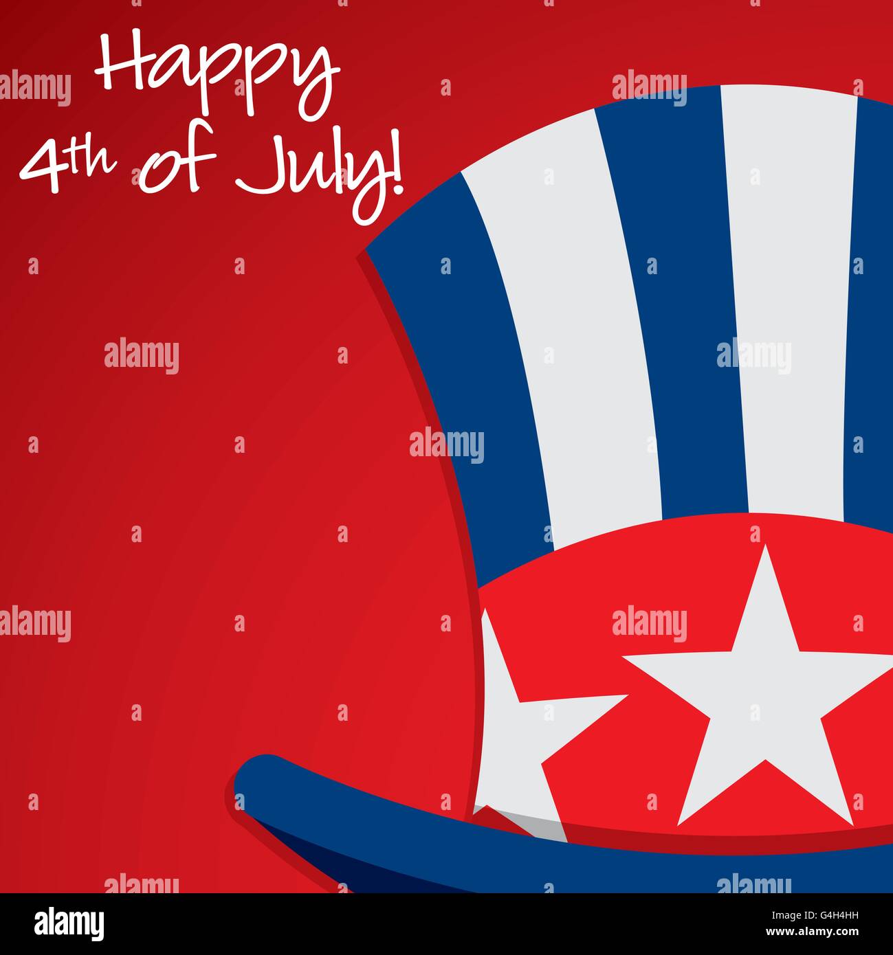 Uncle Sam hat Independence Day card in vector format Stock Vector Image ...