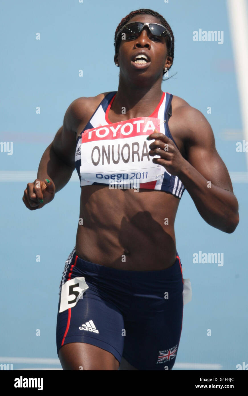 Great Britain's Anyika Onuora competes in the women's 200 metres heats ...
