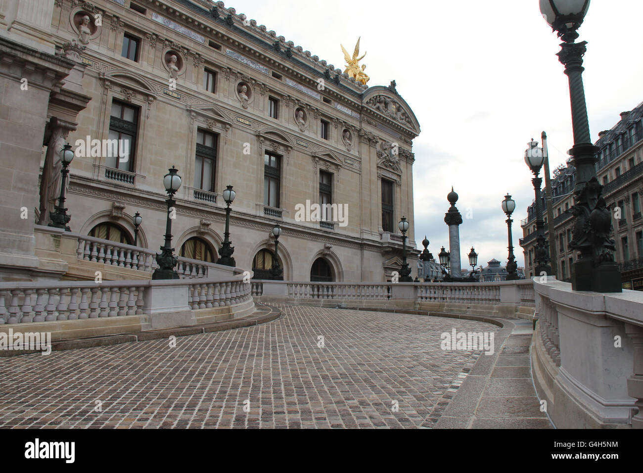 The lateral facade of the opera Garnier in Paris (France Stock Photo ...
