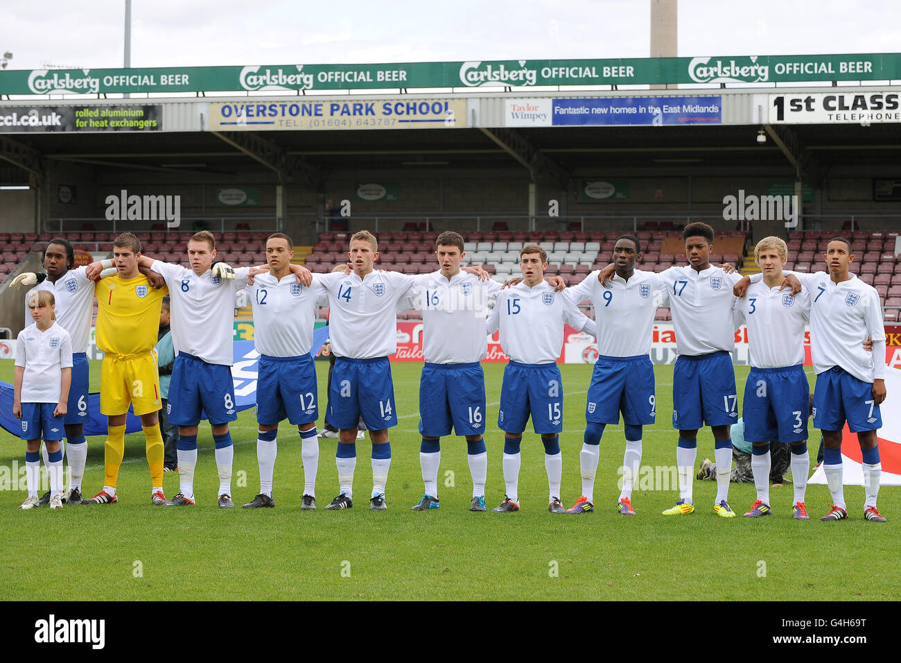 (left-right) England's Leo Chambers, George Willis, Jack Jebb, Shay ...