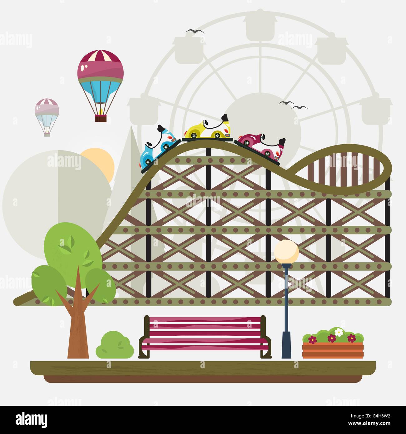 Vector flat illustration of entertainment show. City cartoon Stock ...