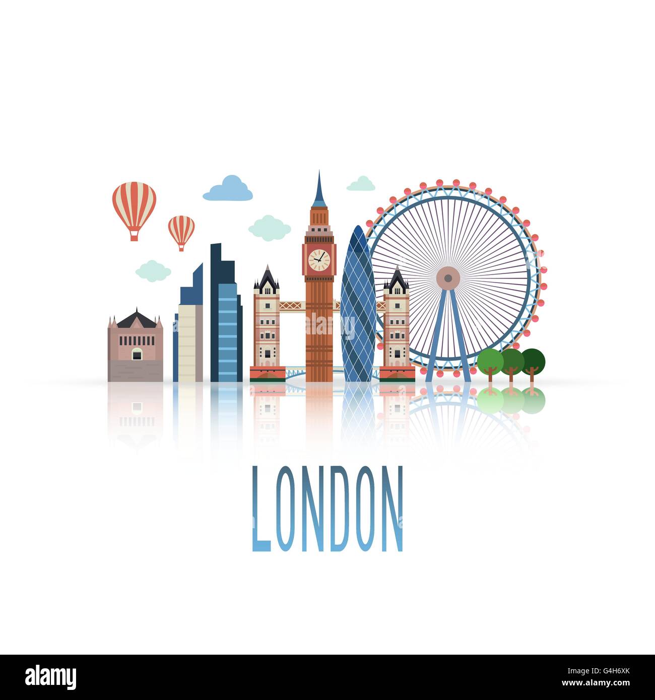London landscape abstract . Vector flat illustration Stock Vector Image ...