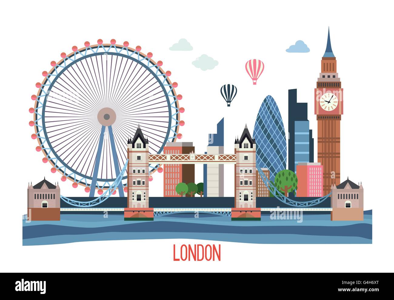 London landscape . Vector flat illustration Stock Vector Image & Art ...