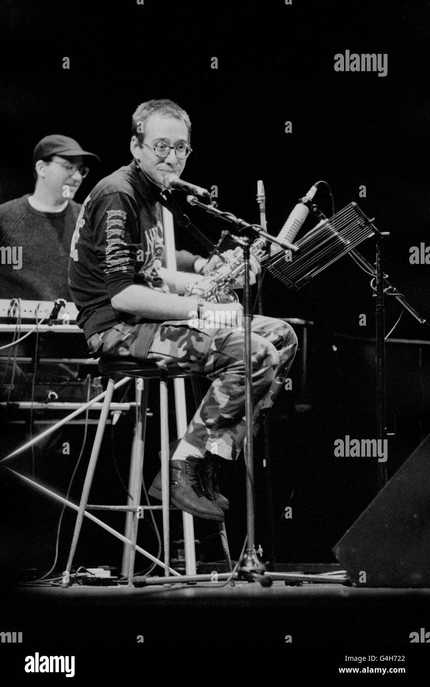 John Zorn c 1989 on stage Stock Photo - Alamy