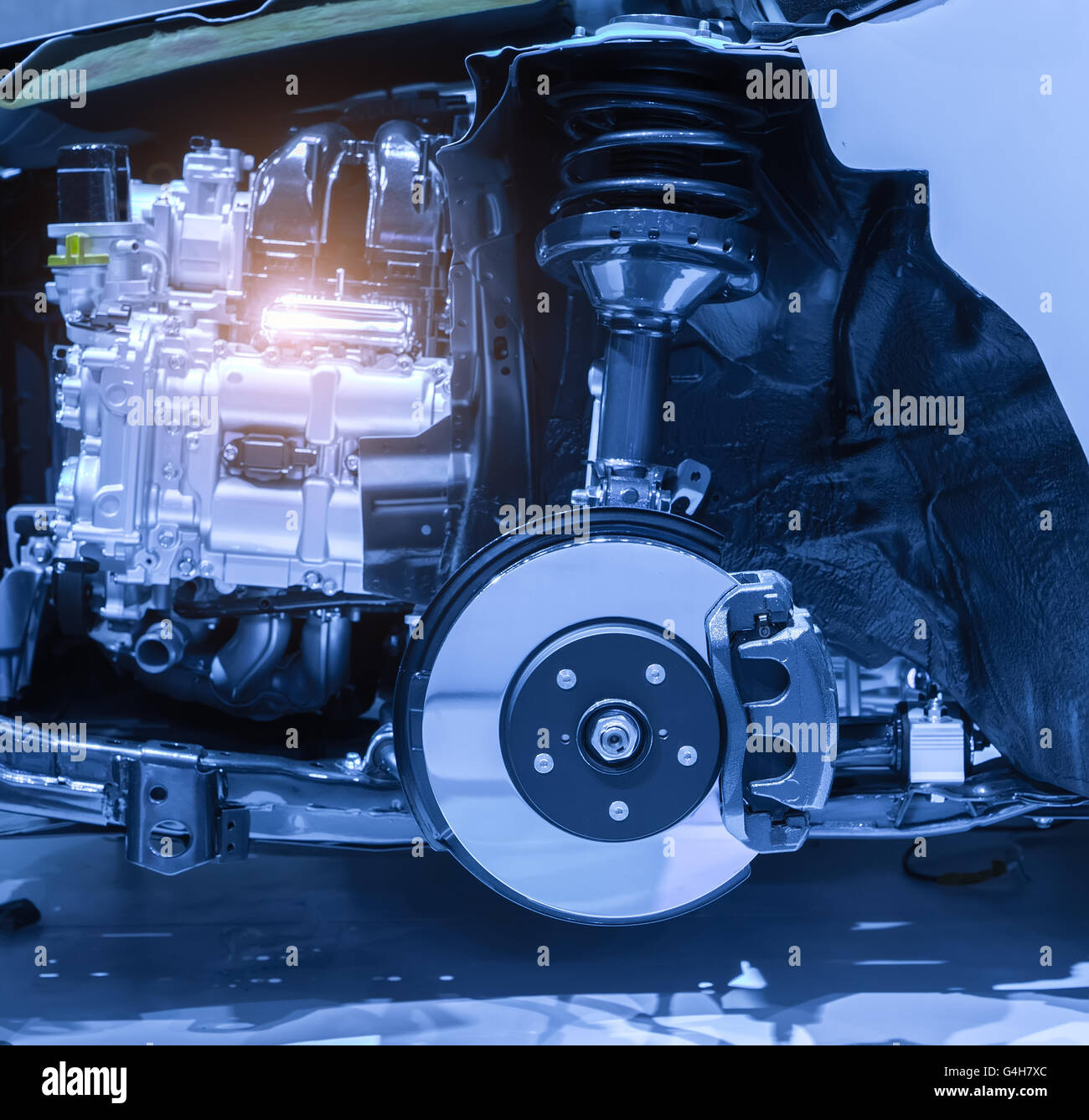 car engine section Stock Photo - Alamy