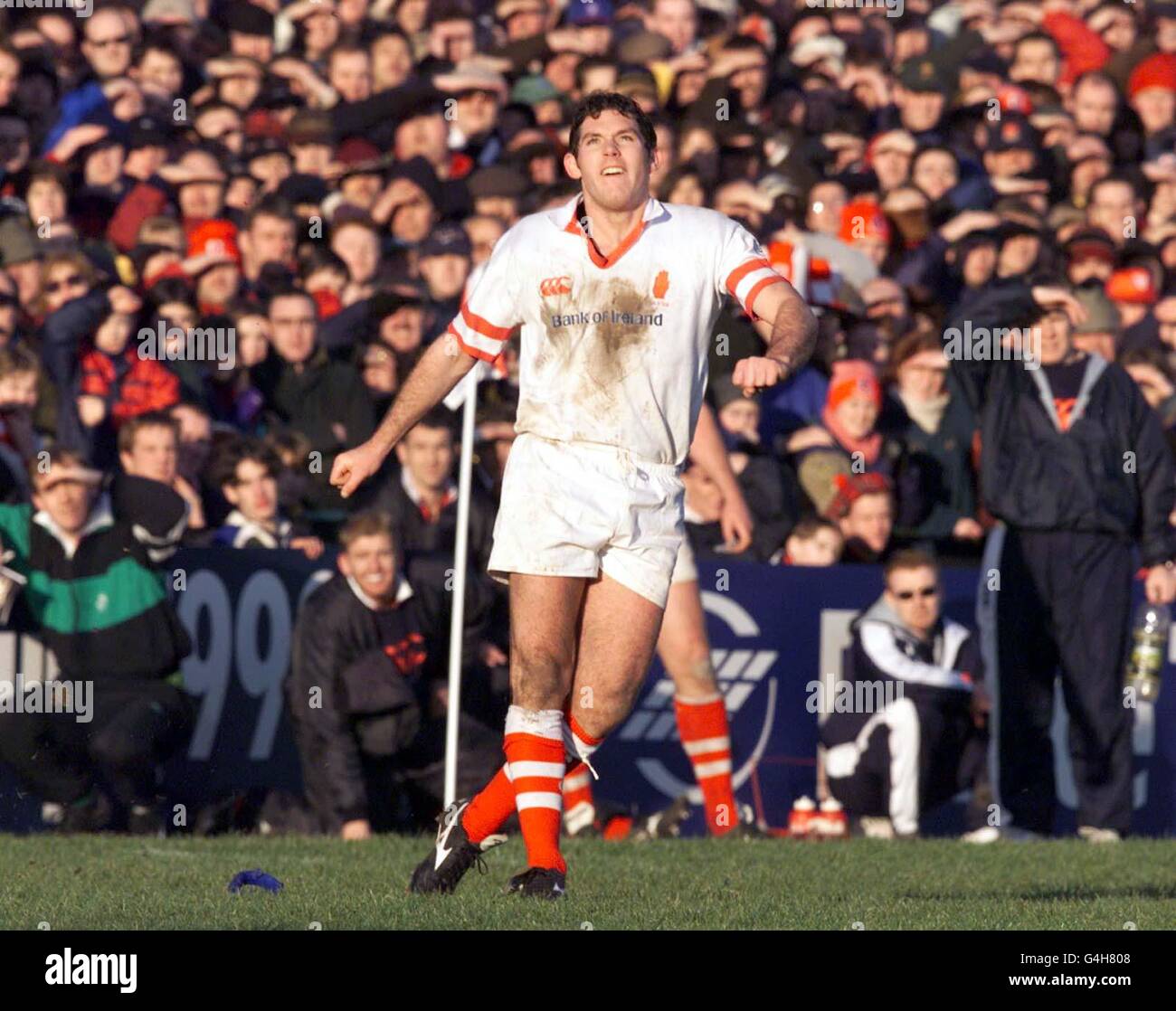 Ulster's Simon Mason can't hide his delight as he watches another shot ...