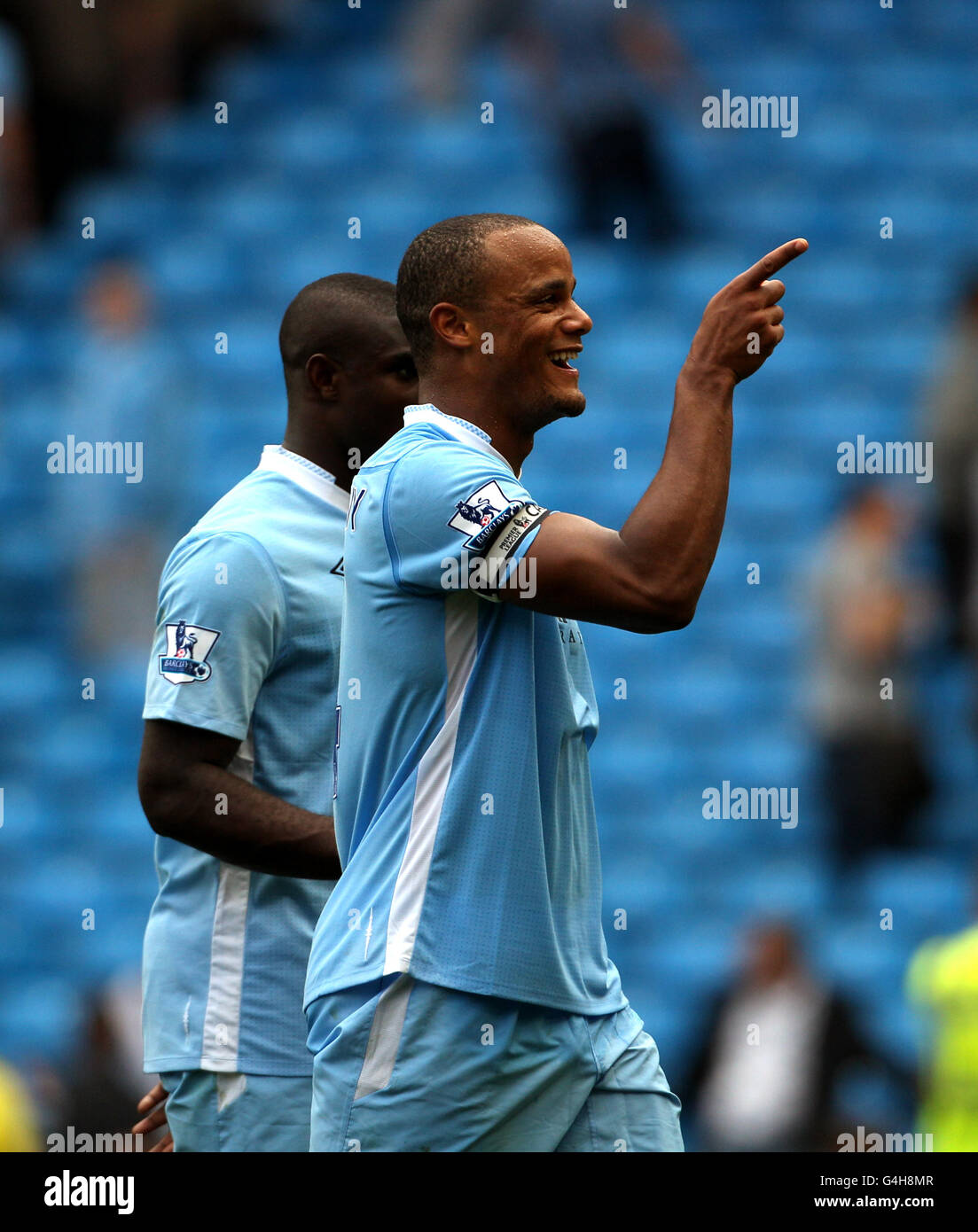 Manchester City's captain Vincent Kompany celebrates their victory at ...