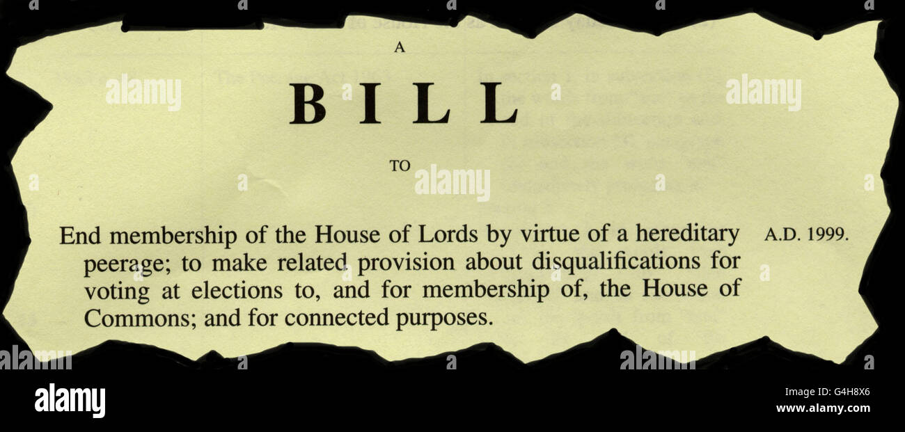 House of Lords Bill/close-up Stock Photo - Alamy