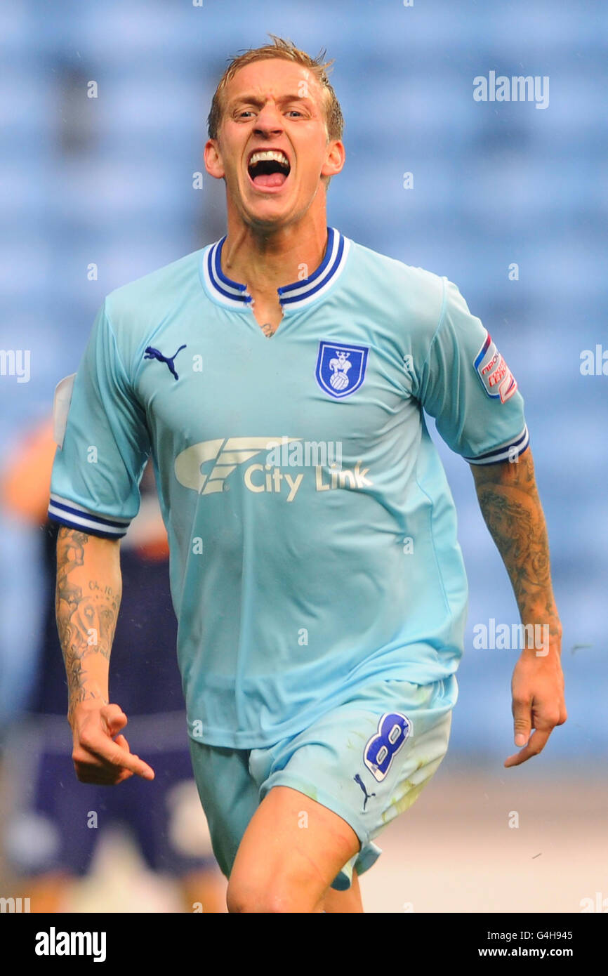 Coventry City's Carl Baker celebrates scoring his sides second goal ...