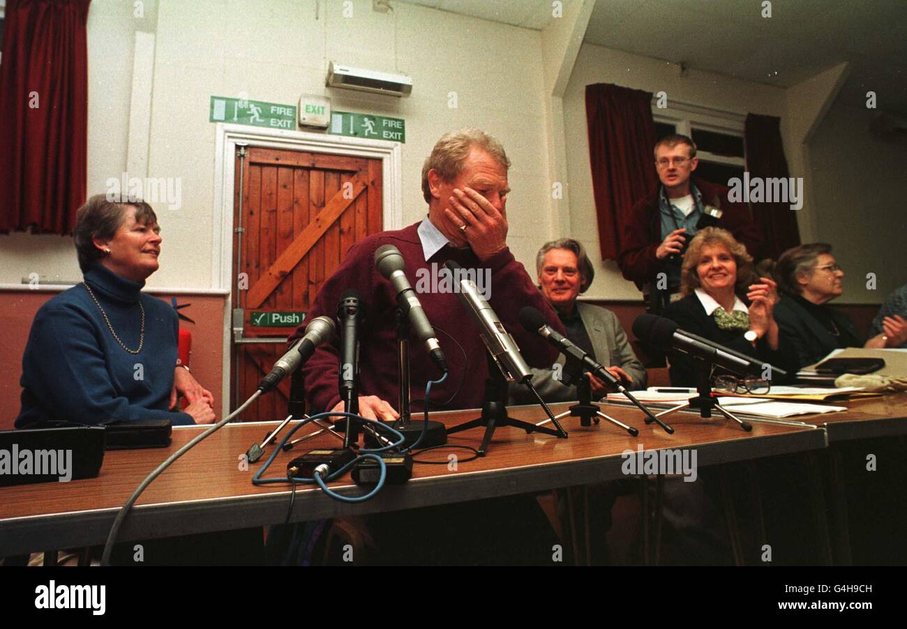 Paddy Ashdown with his wife Jane in the village hall of his home ...