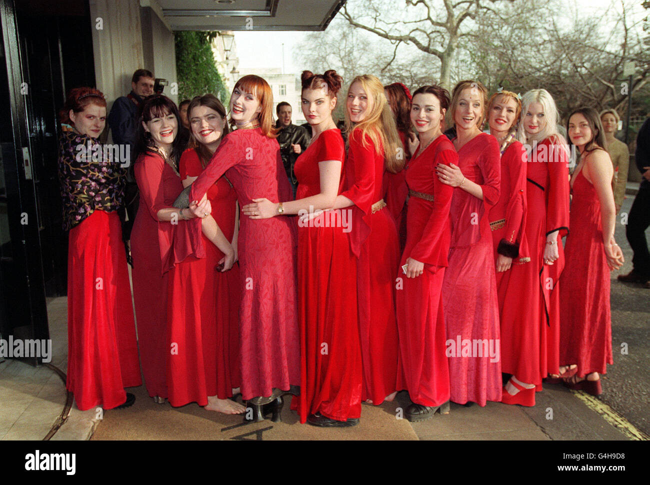Singing group 'The Medieval Babes' arrive at the South Bank Show awards ...