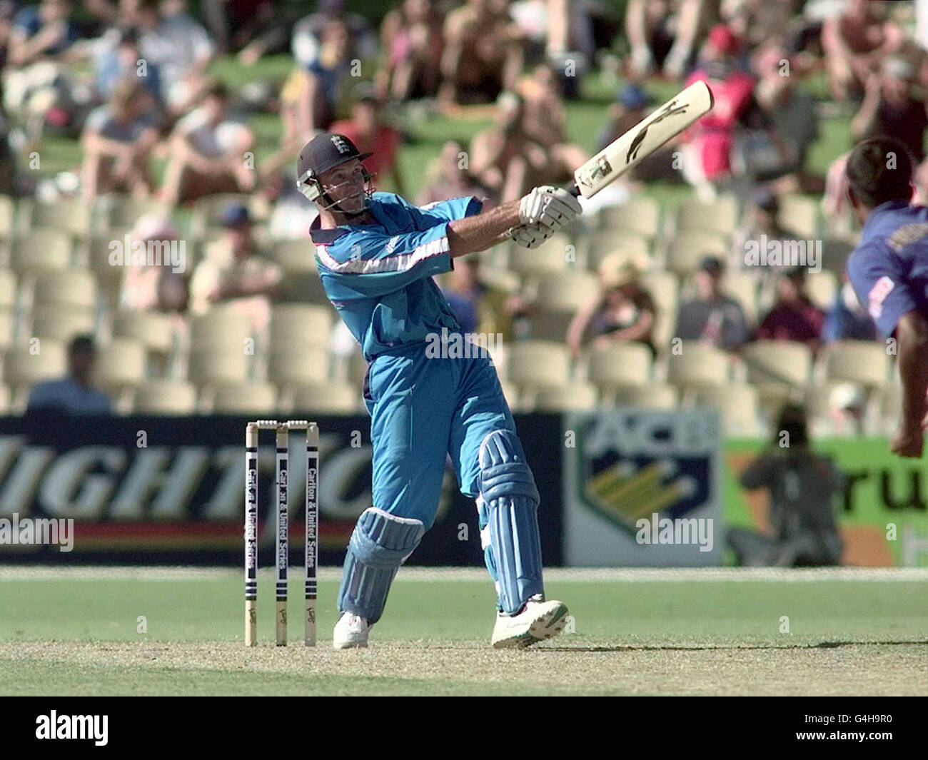 England batsman Graeme Hick, facing Sri Lankan bowler Pramodya ...