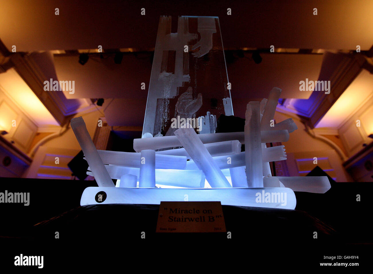 A sculpture entitled Miracle on Stairwell B, by master engraver Sean ...