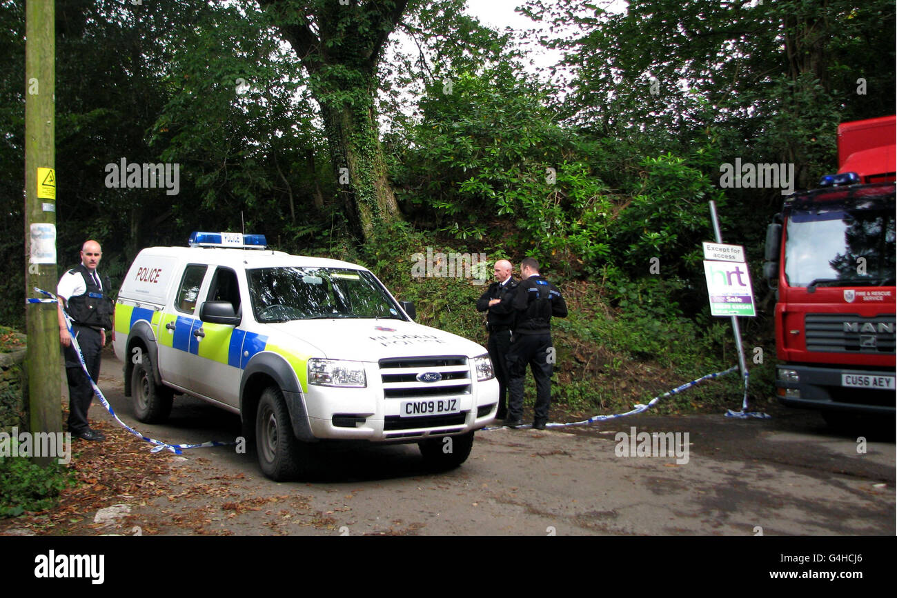 Emergency services attend the scene near to the Gleision Colliery in ...