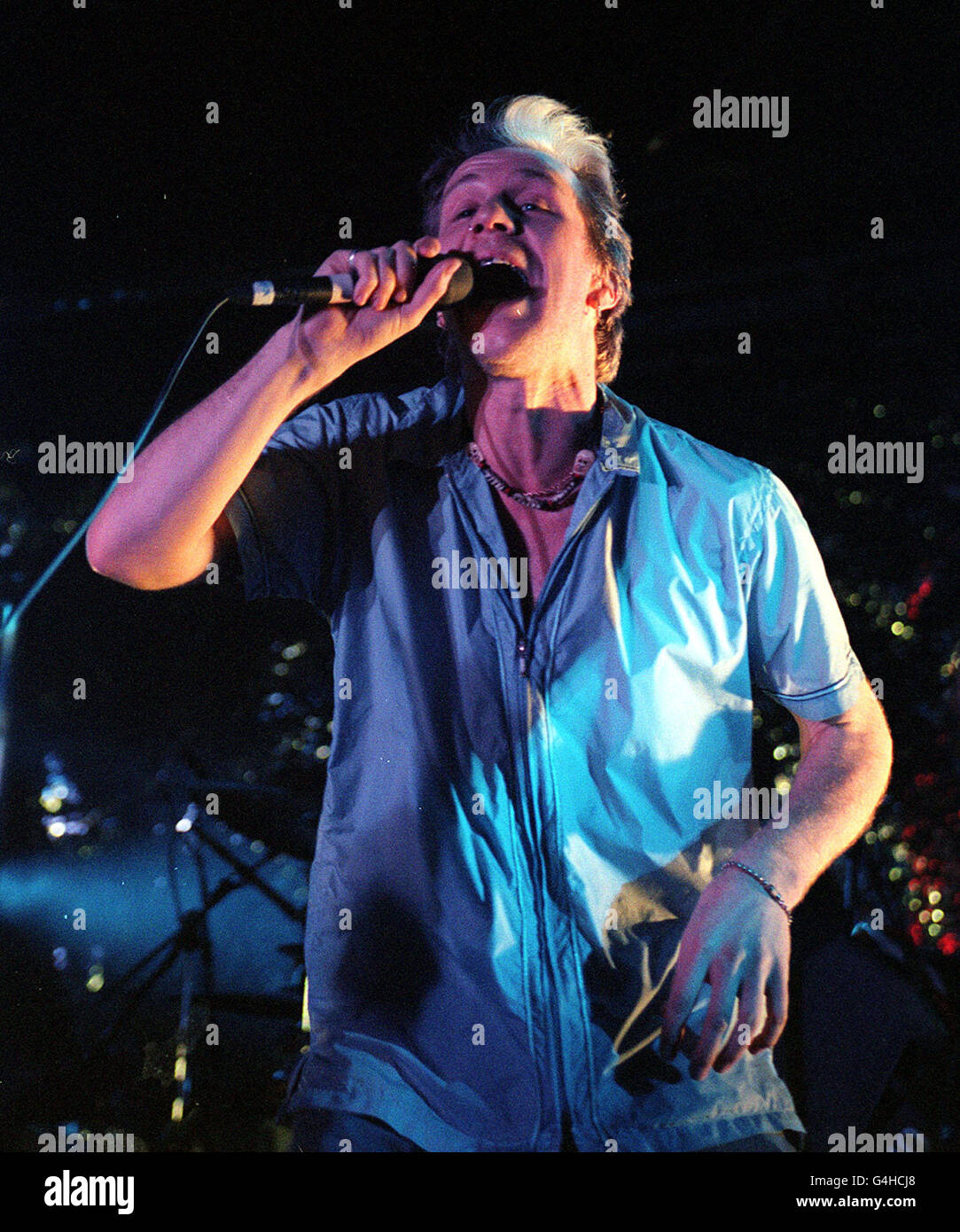 Tony Wright, lead singer with Terrorvision, on stage during the band's ...