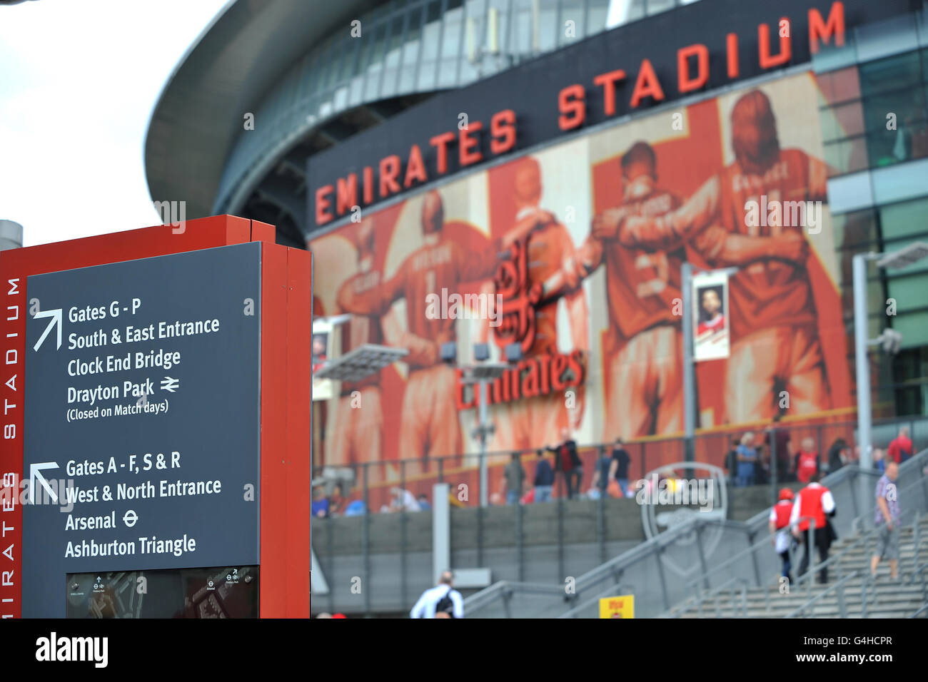 A general view of the entrance to the Emirates Stadium, home of Arsenal ...