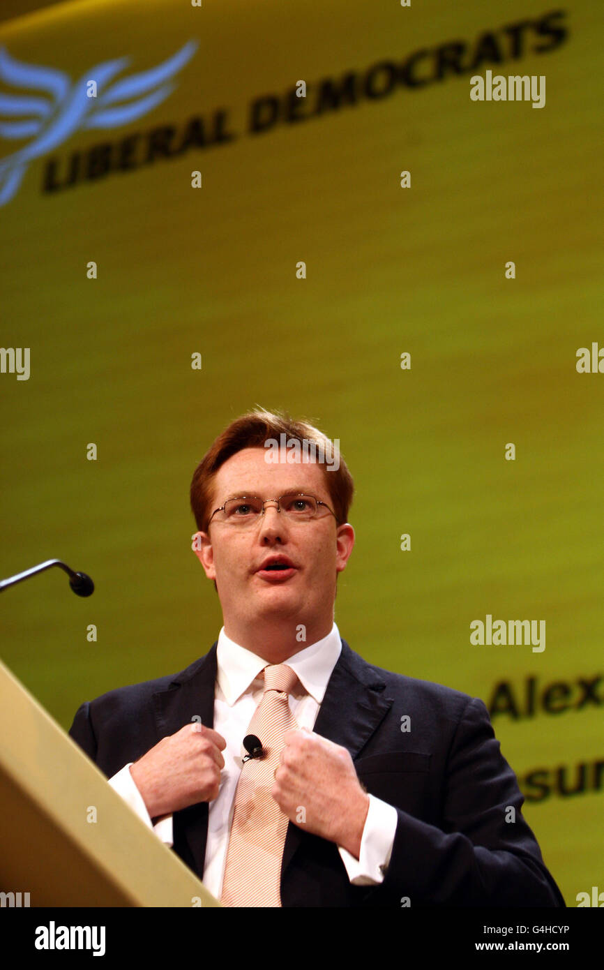 Chief Secretary to the Treasury Danny Alexander addresses the Liberal ...