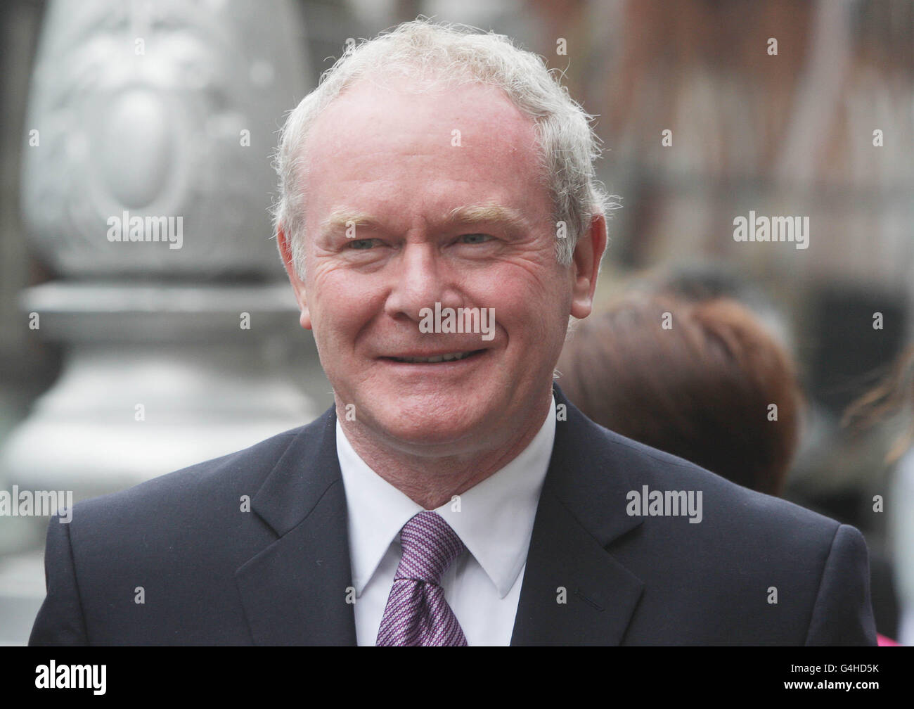 Sinn Fein's Martin McGuinness arrives for a press conference at the ...