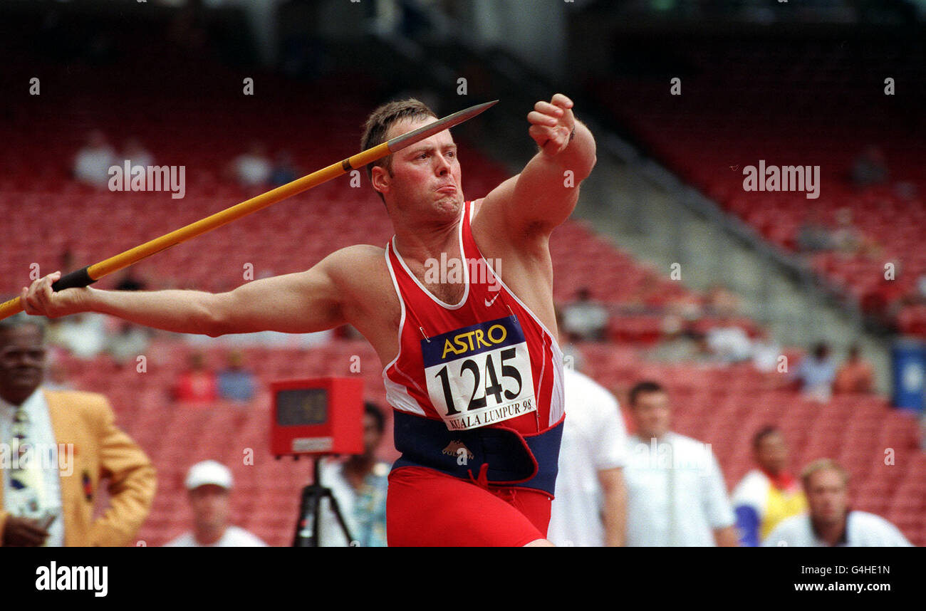 Michael Hill competes for England in the Men's Javelin at the 16th ...