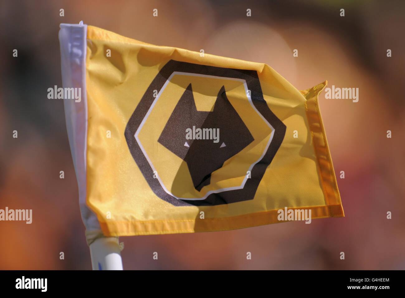Wolverhampton wanderers corner flag at molineux stadium hi-res stock ...
