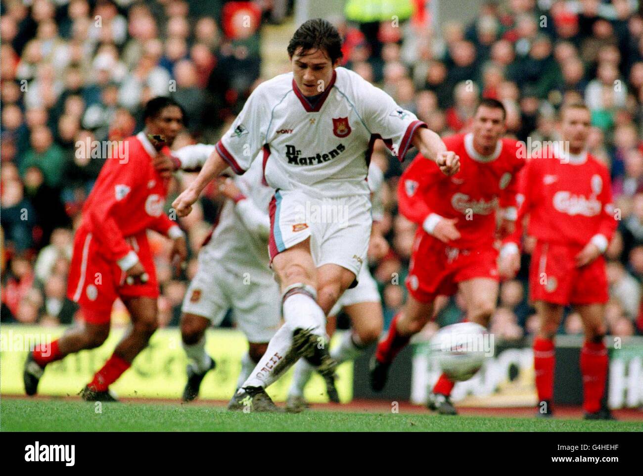 West Ham's Frank lampard puts his team level from the penalty spot ...