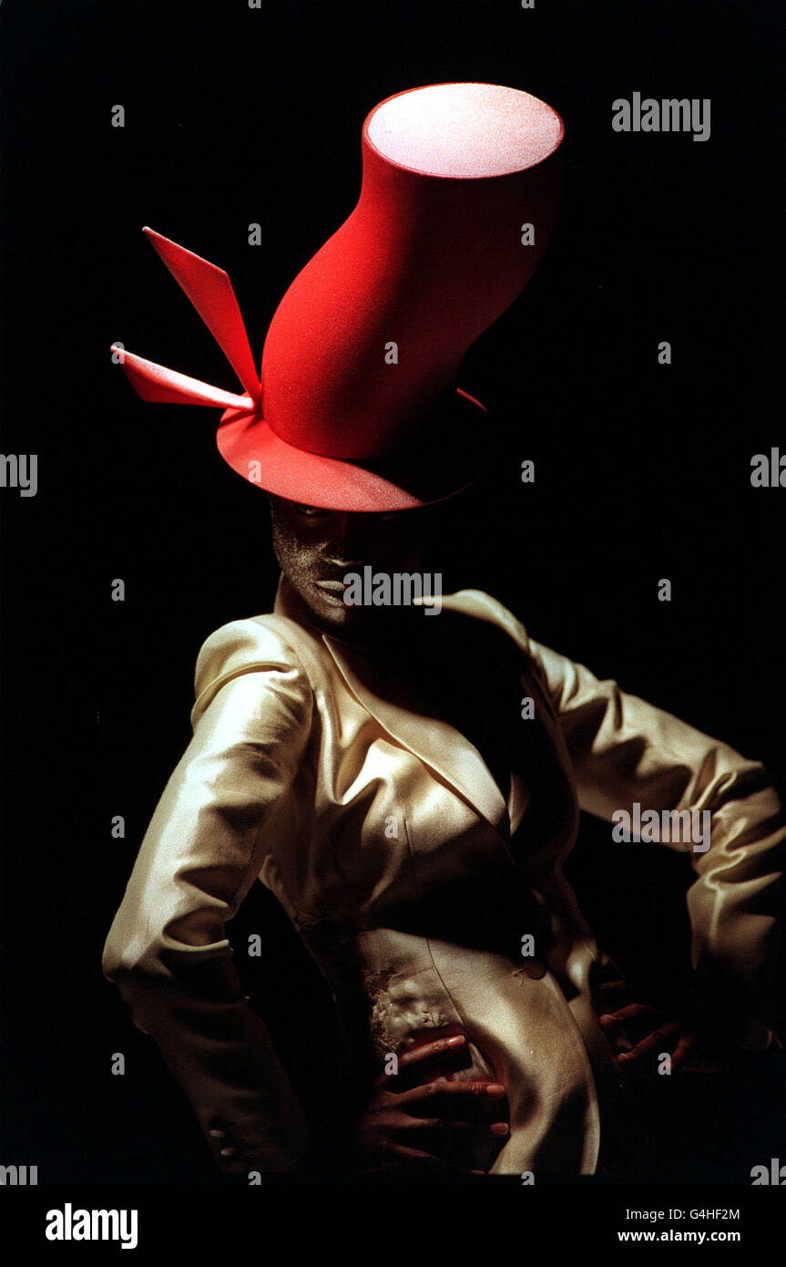 A model wearing one of the hat creations by designer Philip Treacy, as ...