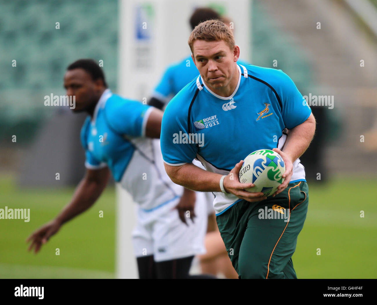 South africas john smit captains run north harbour stadium hi-res stock ...