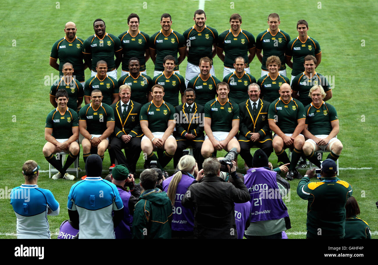 South africa pose team photo captains run north harbour stadium hi-res ...