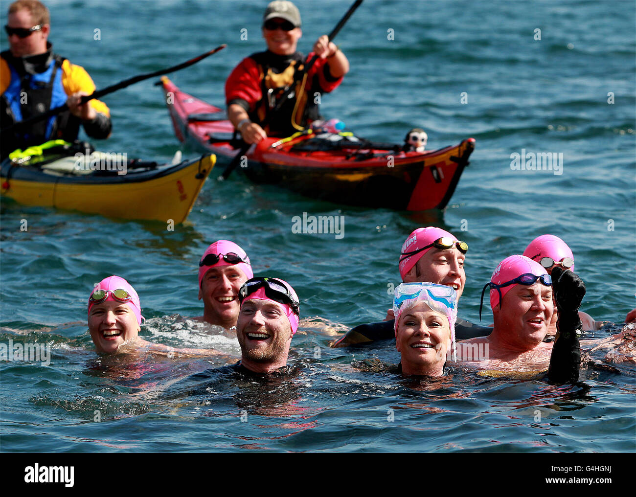 Holyhead to Dublin charity swim Stock Photo - Alamy