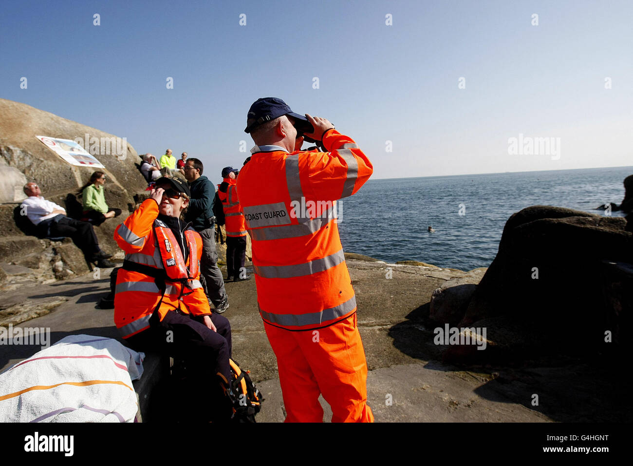 Holyhead to Dublin charity swim Stock Photo - Alamy