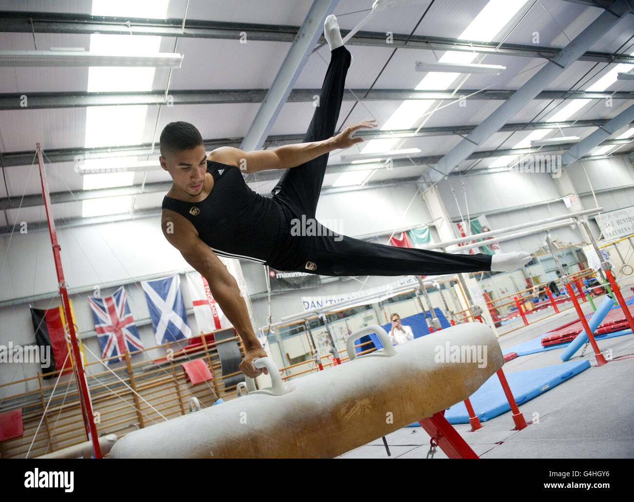 British Gymnast Louis Smith during a practice session at Huntingdon ...