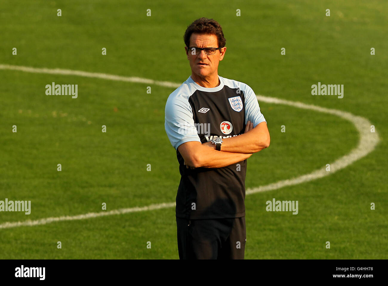 England manager Fabio Capello during a training session at the Vasil ...