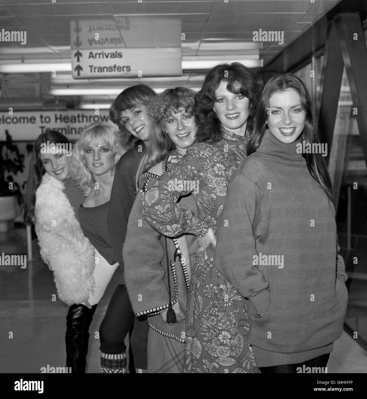 British dancing group Pan's People at Heathrow Airport when they left ...