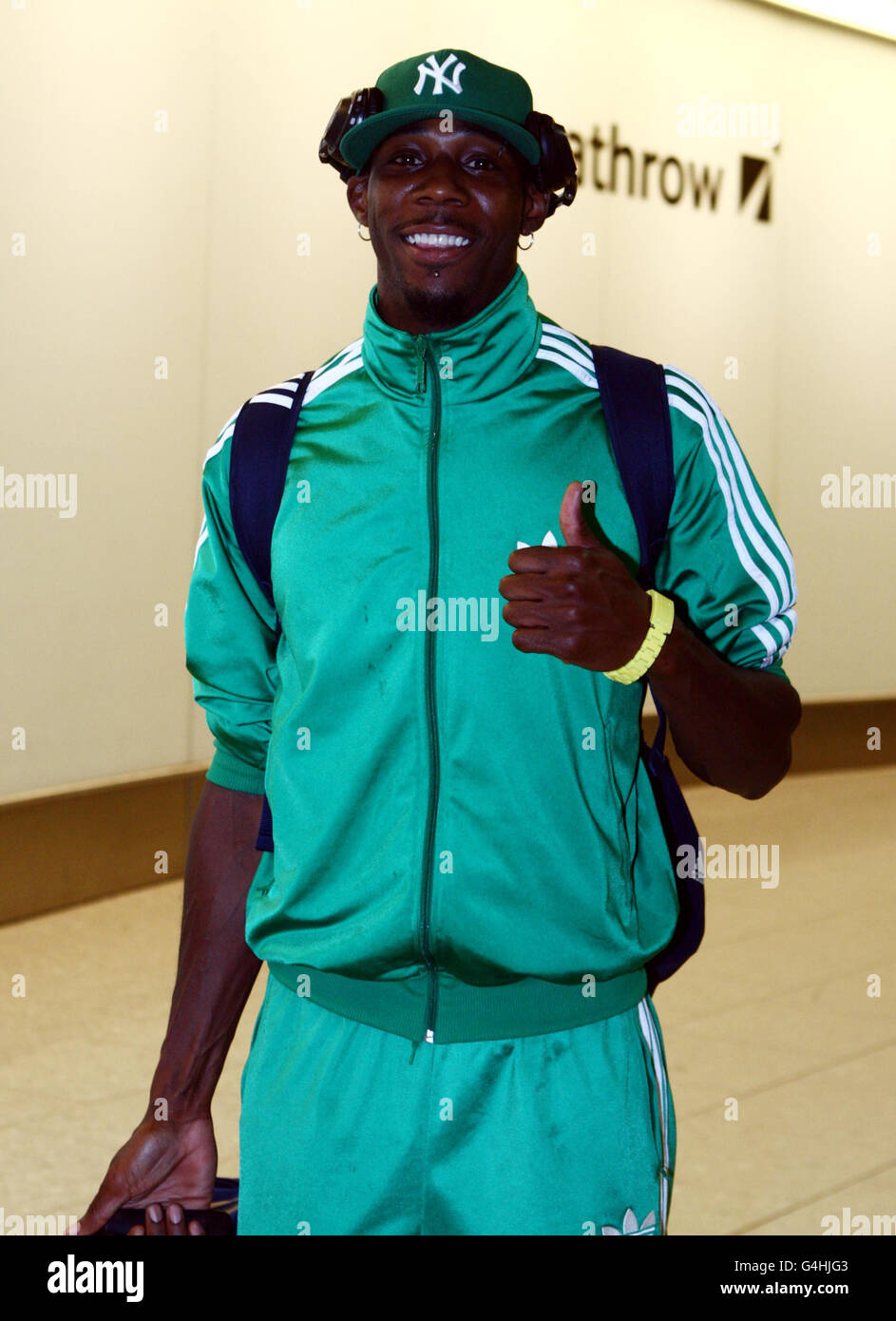 Great britains phillips idowu arrives back at heathrow airport hi-res ...