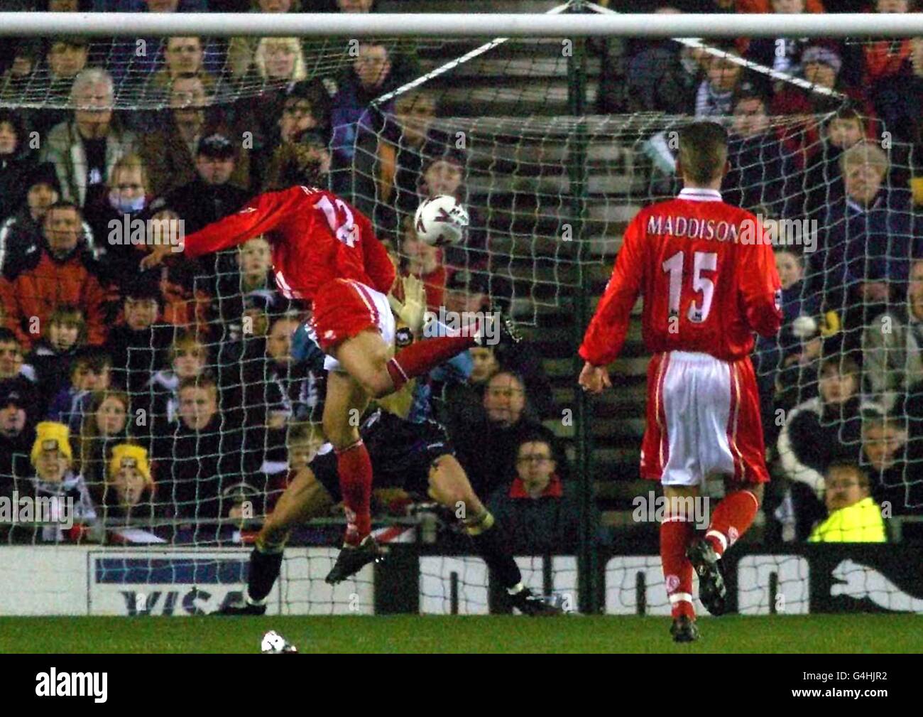 Mikkel Beck scores headed goal Stock Photo - Alamy