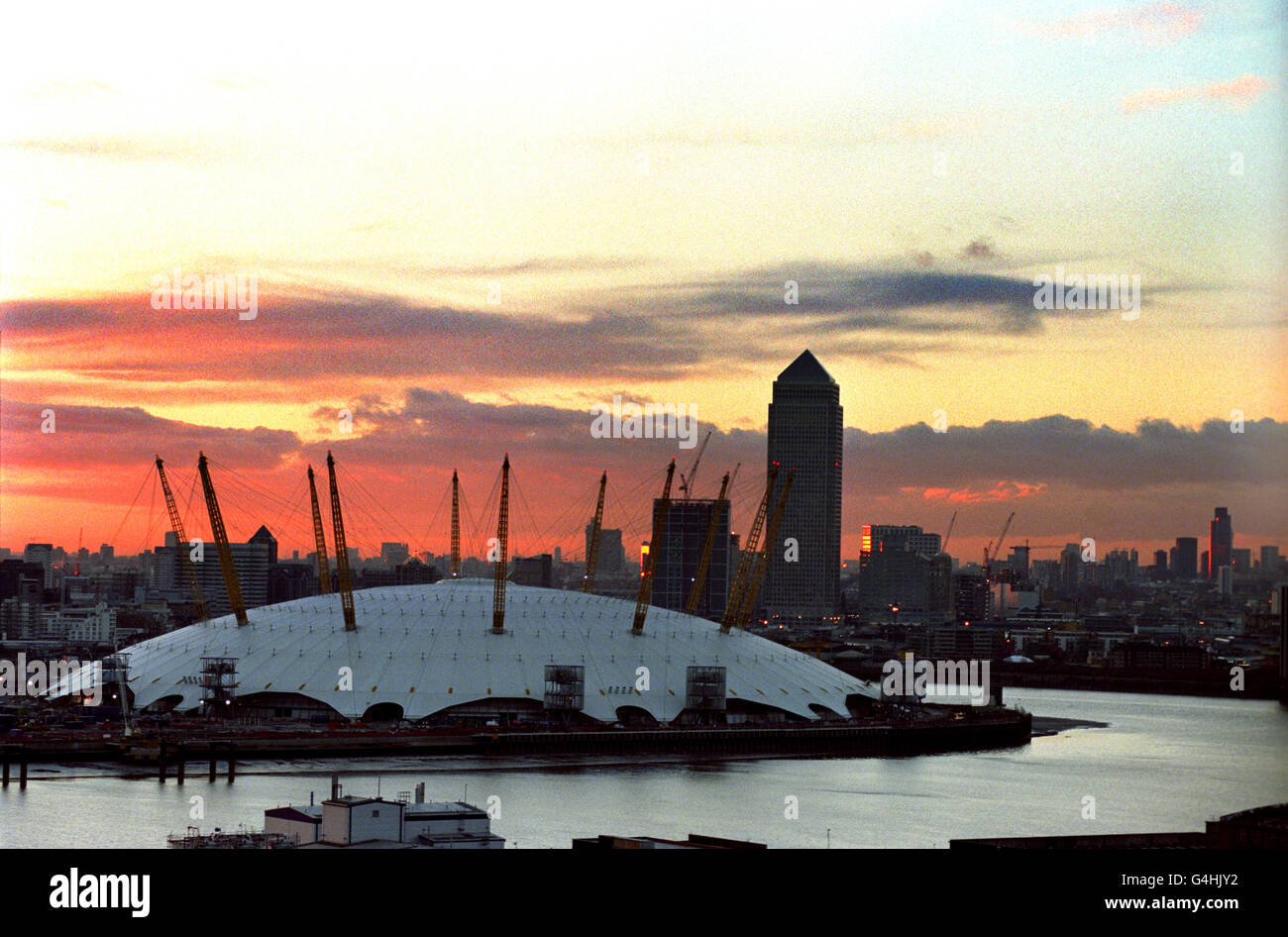 London Buildings and Landmarks - The Millennium Dome - 1998. With just ...