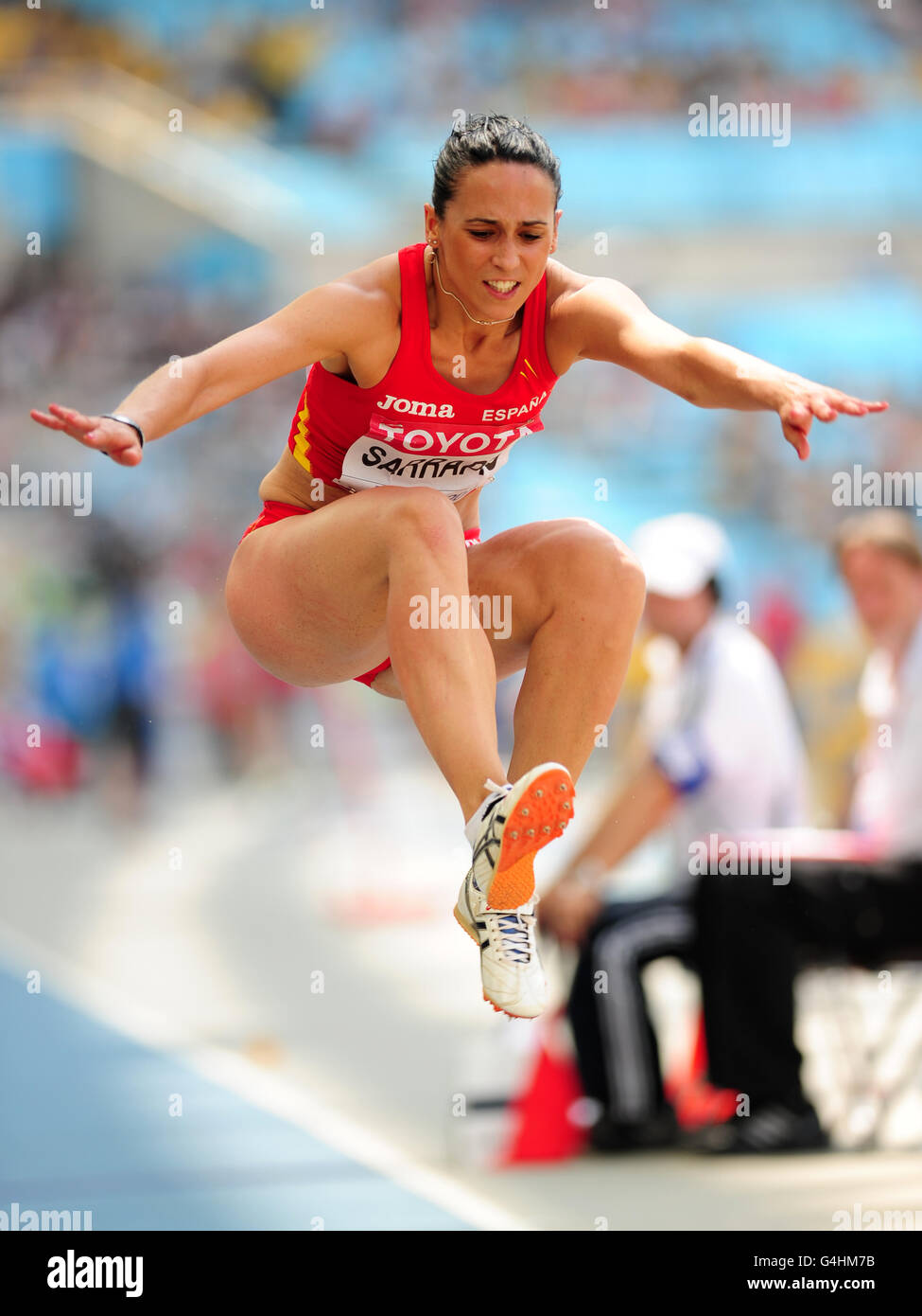 Spains patricia sarrapio competes in the womens triple jump hi-res ...