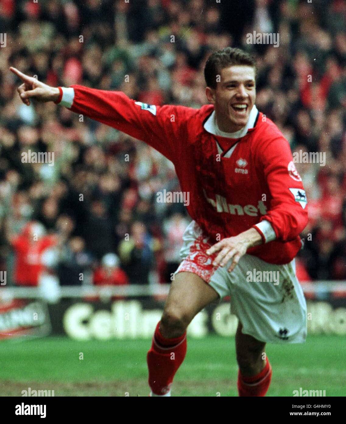 File dated 22/3/97 of Middlesbrough's Juninho as he celebrates after ...