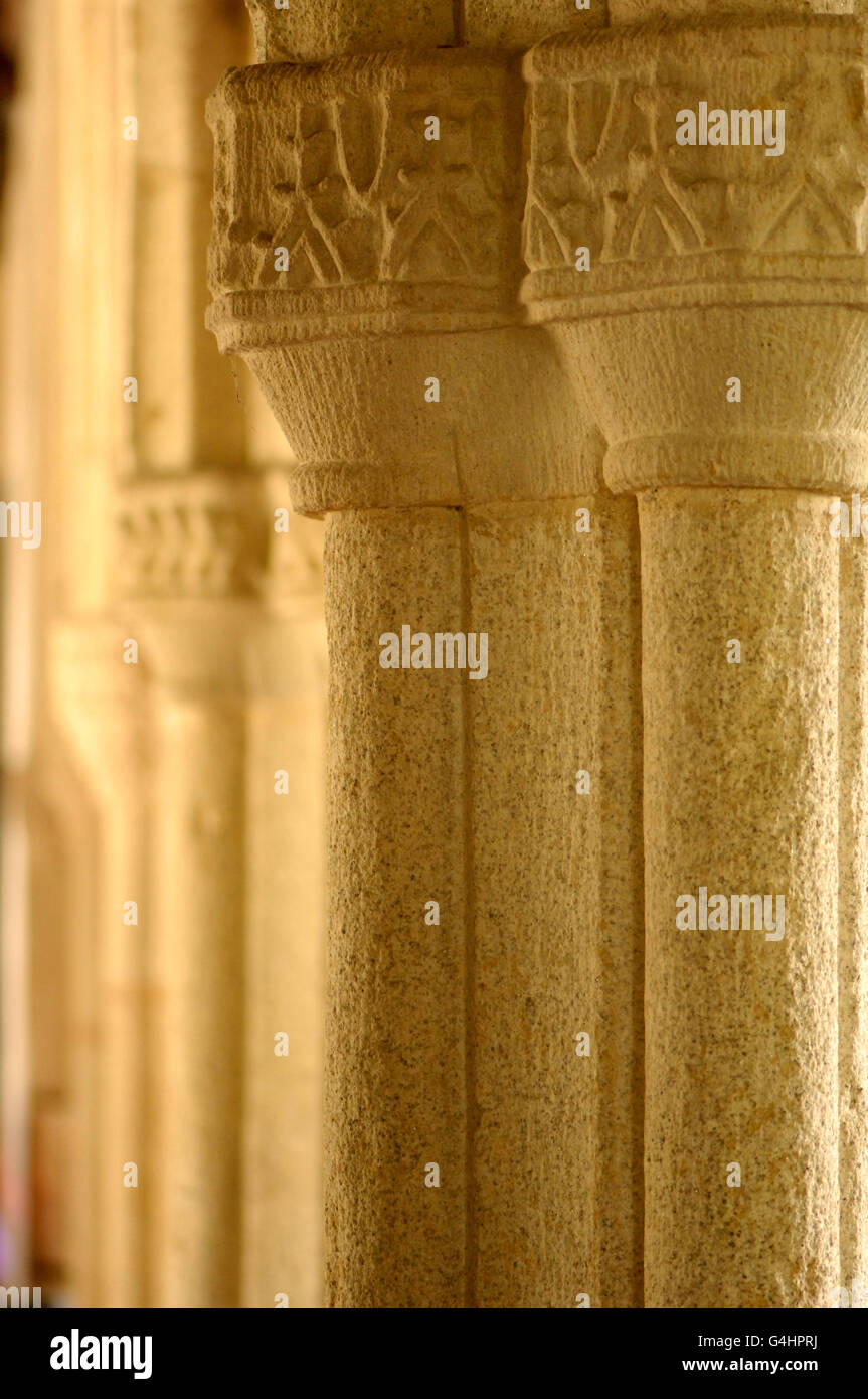 Church Columns ornately carved Stock Photo - Alamy