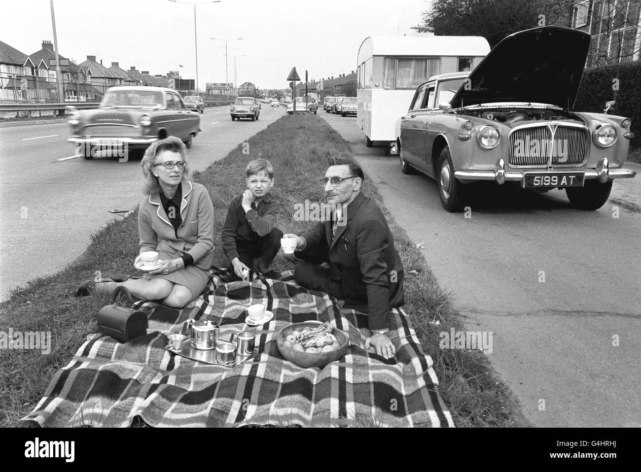 Harry and Frances Gilbert with their nine-year-old son Kristy having a ...