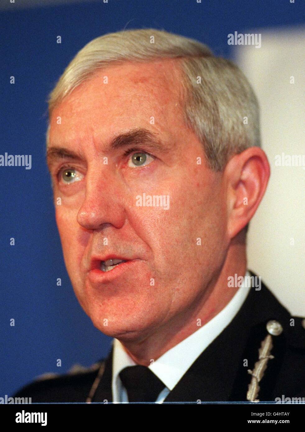 Metropolitan Police Commissioner Sir Paul Condon, at New Scotland Yard ...