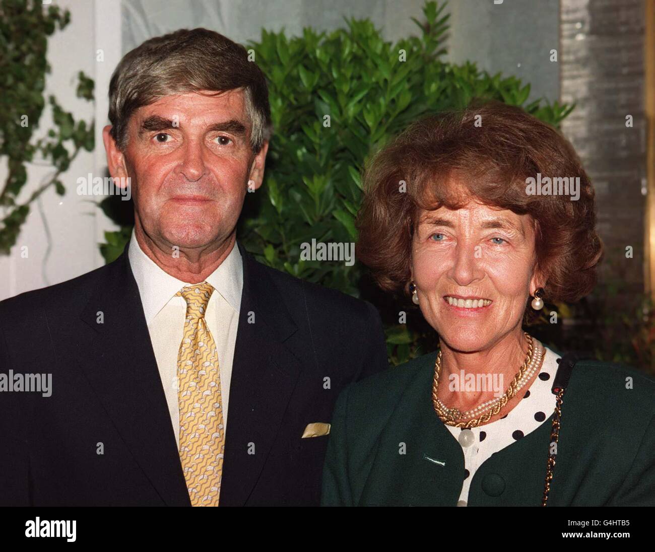 Actor, comedy star and producer Derek Nimmo and his wife Pat at the ...