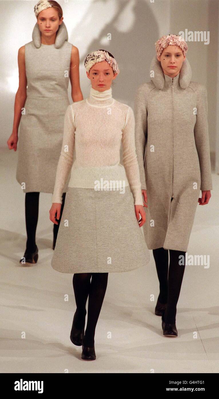 Models present creations from designer hussein chalayan hi-res stock ...