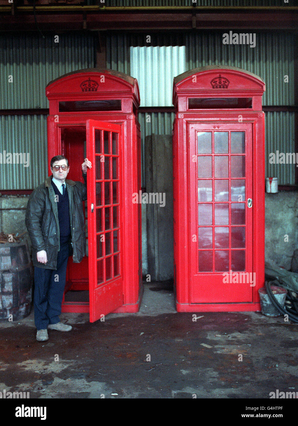 Bill McMullen, owner of Machan Engineering in Denny, Scotland, with two ...