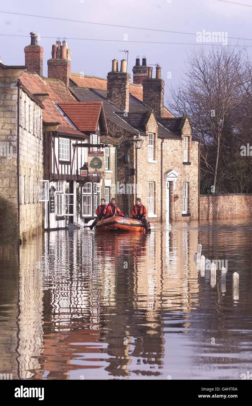 The scene in Malton, North Yorkshire, where water levels remain very ...