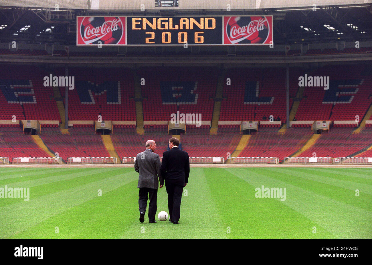 Two Knights of English football, Sir Bobby Charlton CBE (left) and Sir ...