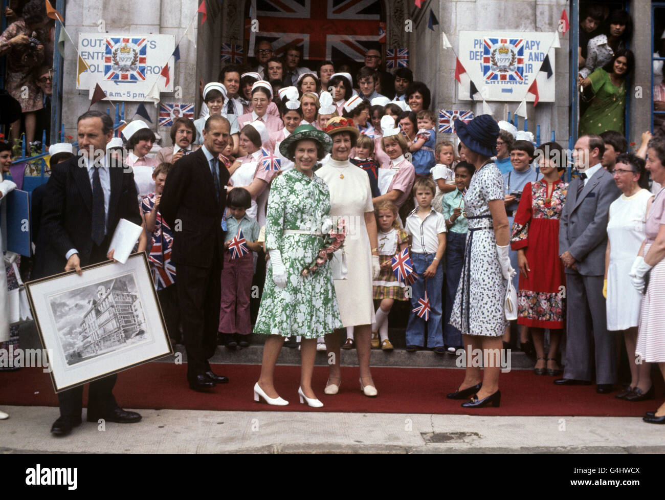 Queen Elizabeth II and the Duke of Edinburgh outside Queen Elizabeth ...