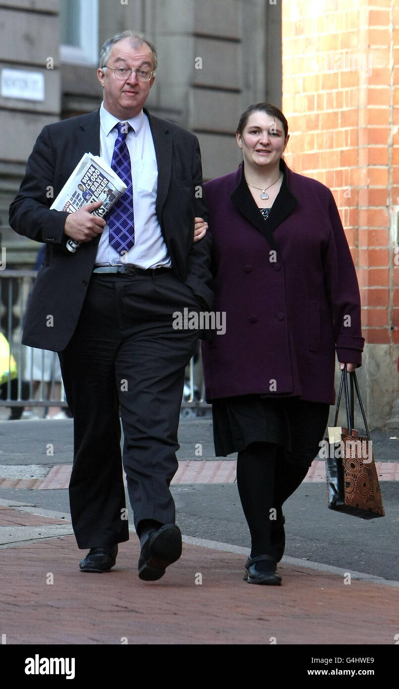 His partner emily cox arrive at birmingham crown court hi-res stock ...