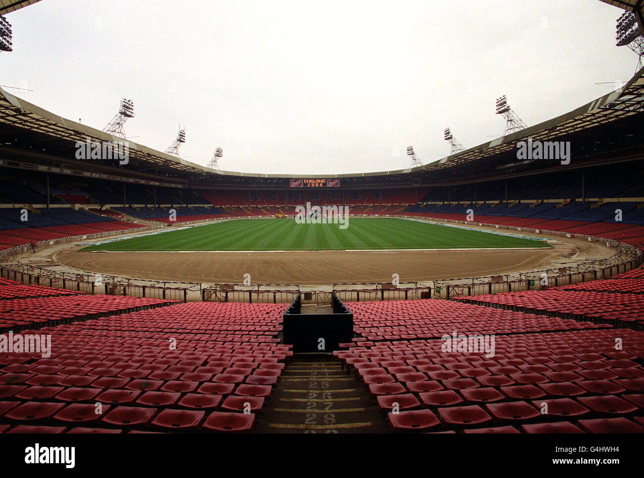 An empty Wembley Stadium in London, after Wembley PLC announced the ...